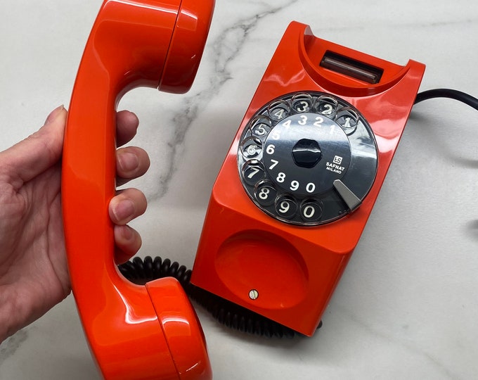 Vintage TS Safnat Milano Telephone 1970s, Rotary Dial Retro Phone ...