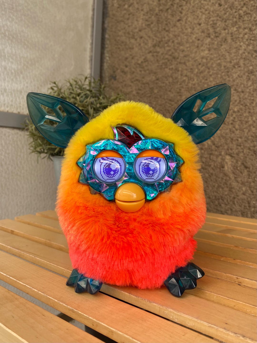 Yellow-orange Furby Boom Crystal Series WORKING, Colourful Hasbro ...