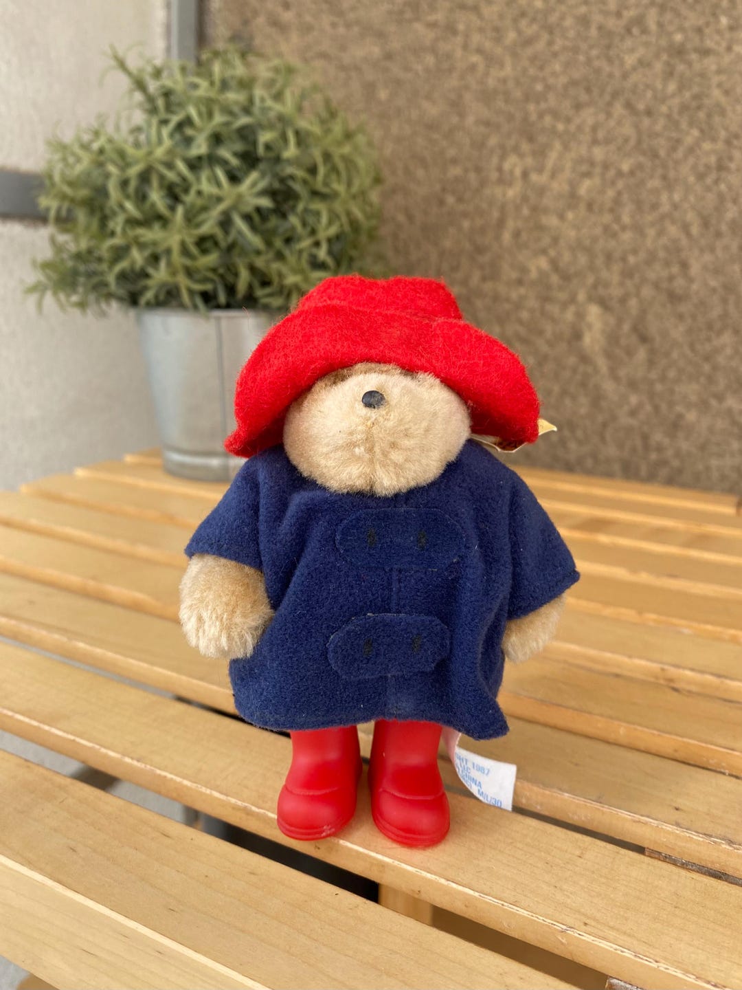 Paddington Bear Small Plush Mini Toy 1987 Eden, Collectable Vintage Bear Miniature in Blue Coat ...