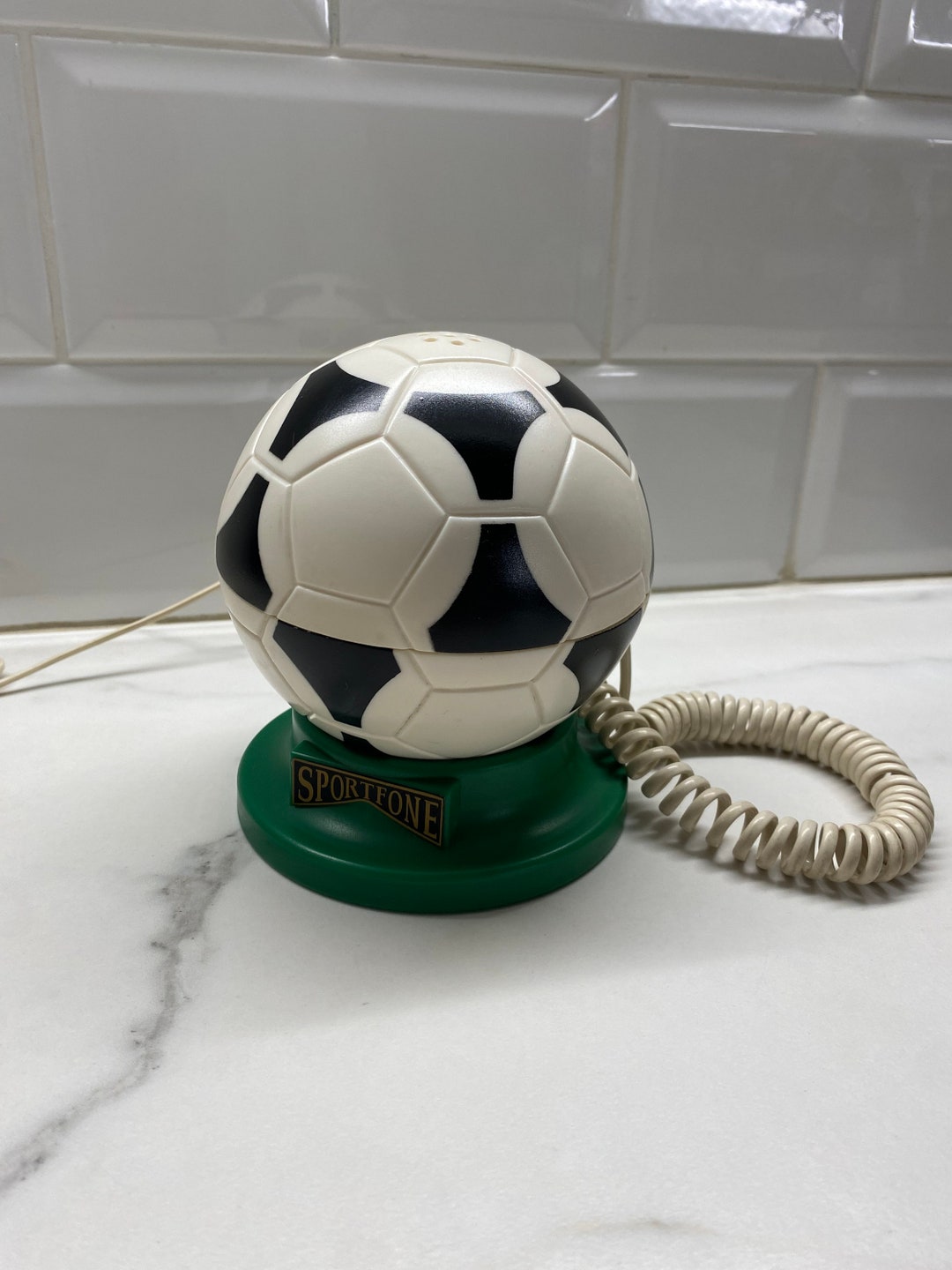Soccer Ball Vintage Phone 1990s WORKING, Rare White & Black Round ...