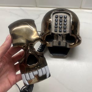 Vintage Black Skull Telephone 1990s WORKING, Cool Unusual Skull Shape ...