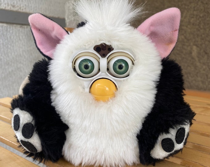 Very Rare Furby Fake Dubby 1998 WORKING, Black & White With Silver Grey ...