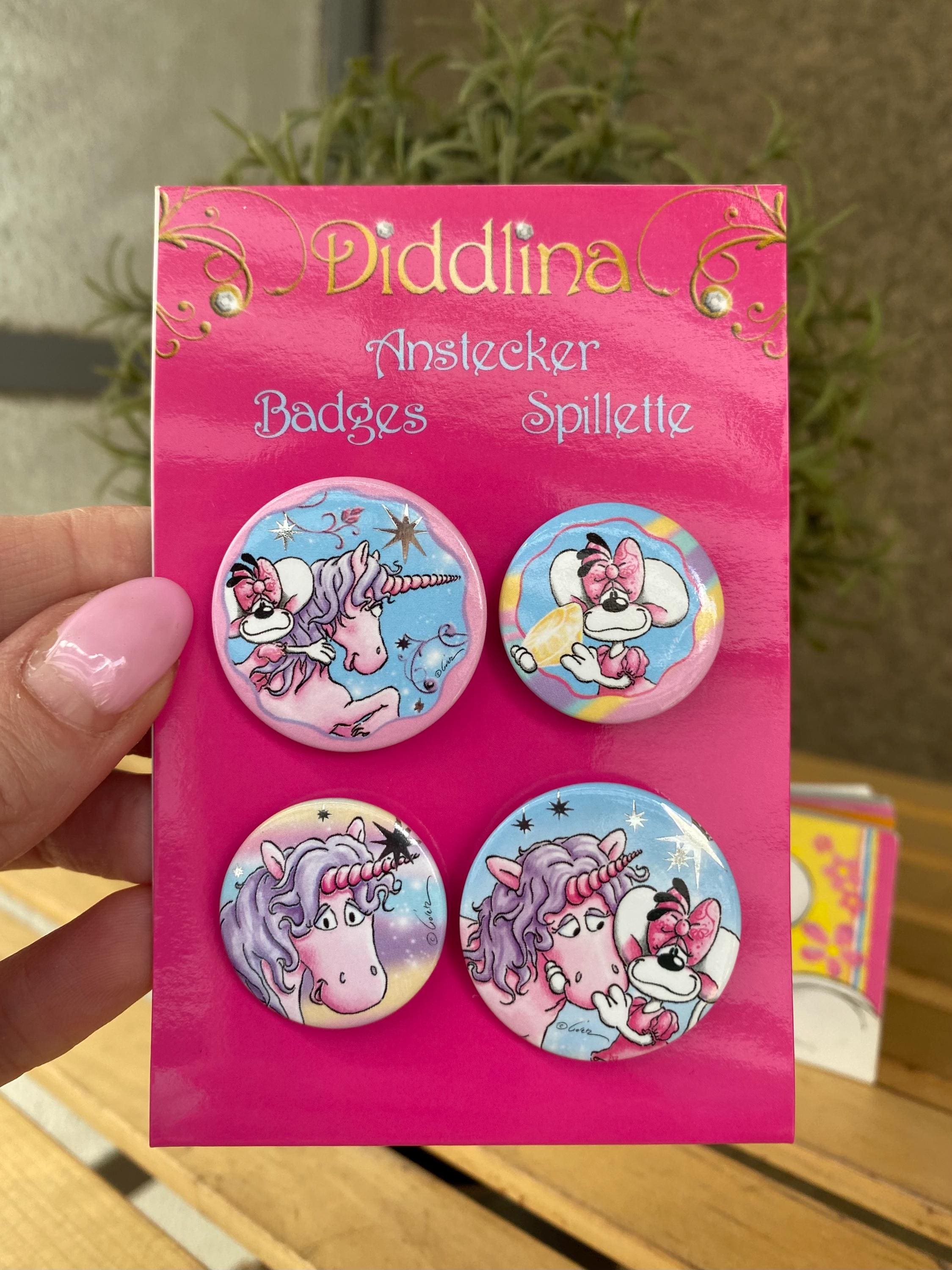 Vintage Diddl & Diddlina Pin Set + Notepad Thomas Goletz NOS - Etsy