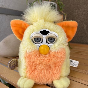 Furby Baby Sunny Yellow 1999 WORKING, Yellow Orange Vintage With Grey ...