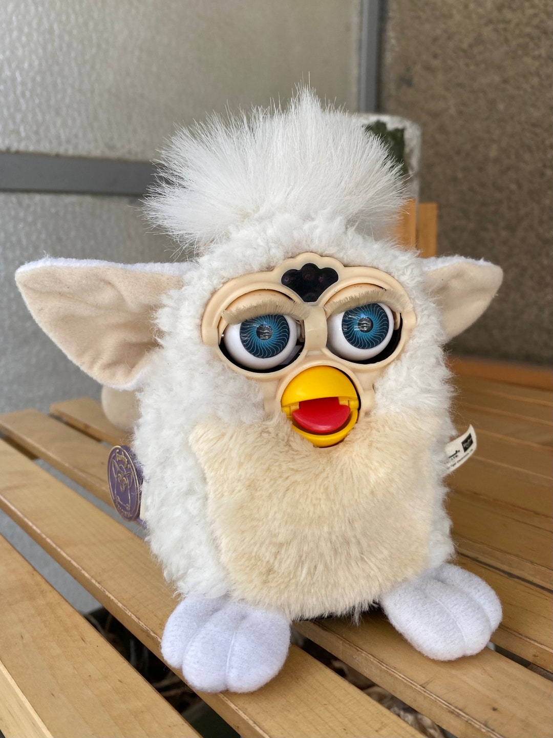 White Beige Furby Lamb 1998 WORKING, Vintage Collectable Furby Toy With ...