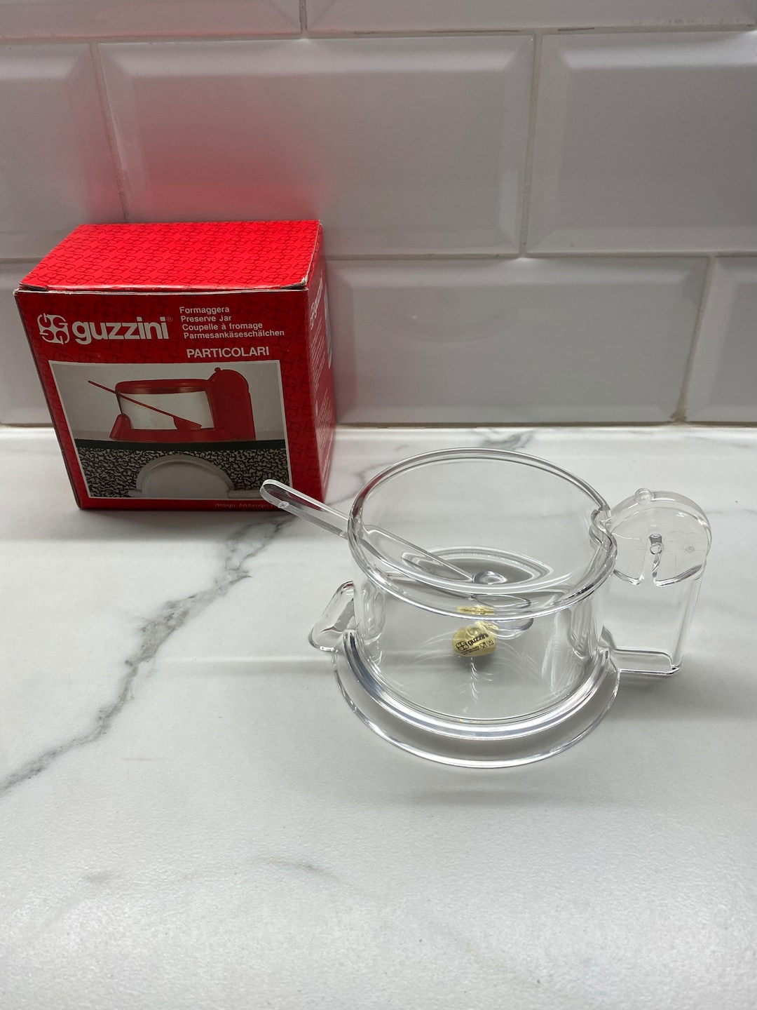 Guzzini Preserve Jar Vintage Clear for Parmesan, Sugar Etc New, Guzzini ...