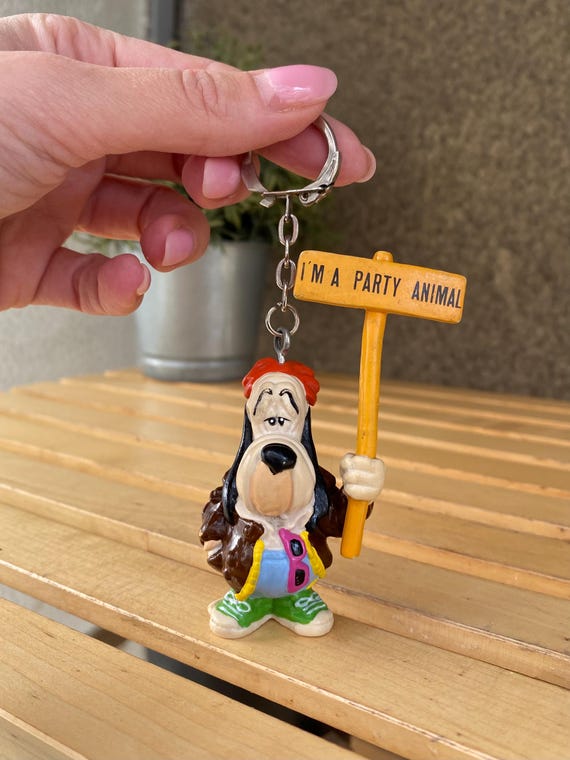 Rare vintage Droopy pvc keychain 1990 Applause, cute … - Gem