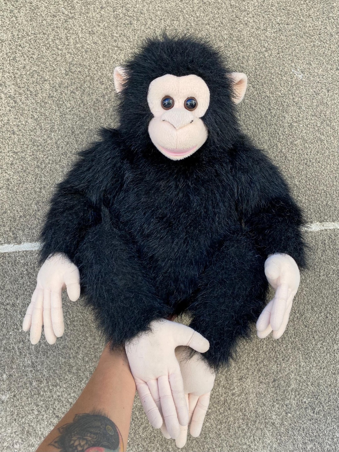 Vintage Big Black Monkey Plush Toy Loro Parque Tenerife Souvenir - Etsy