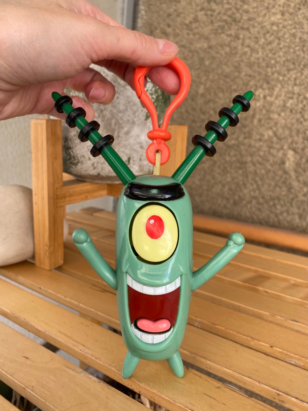 Vintage Rare Plankton Eye Popper Pvc Keychain Clip 2004, Spongebob ...
