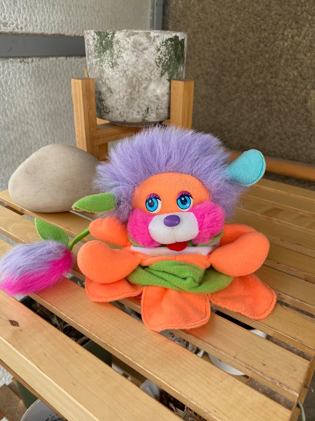 Flower Popples Orange Plush Toy 1980s, Vintage Purple Pink Popples Soft ...