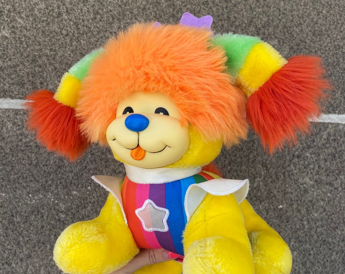 Rainbow Brite Dog Plush Toy 1983, Vintage Cute Colourful Stuffed Puppy ...