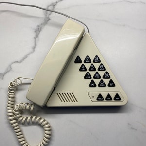 Vintage Triangle Phone 1980-90s Made in Hong Kong, White & Black ...