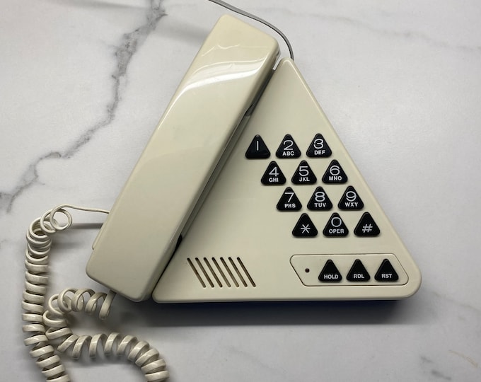 Vintage Triangle Phone 1980-90s Made in Hong Kong, White & Black ...