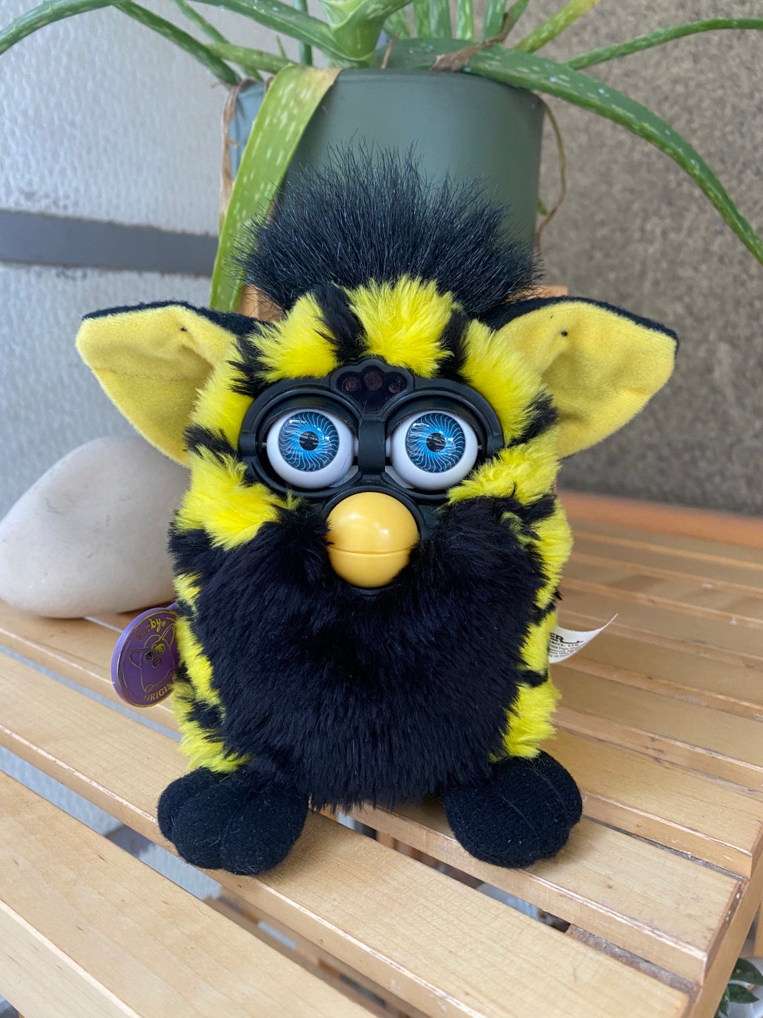 Yellow Black Furby 1998 Bumble Bee NON-WORKING, Striped Vintage Furby ...