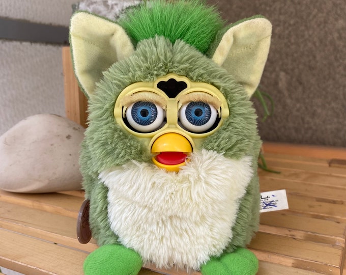 Green Furby Frog 1998 WORKING, Vintage With Creamy Belly and Blue Eyes ...