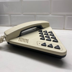 Vintage Triangle Phone 1980-90s Made in Hong Kong, White & Black ...