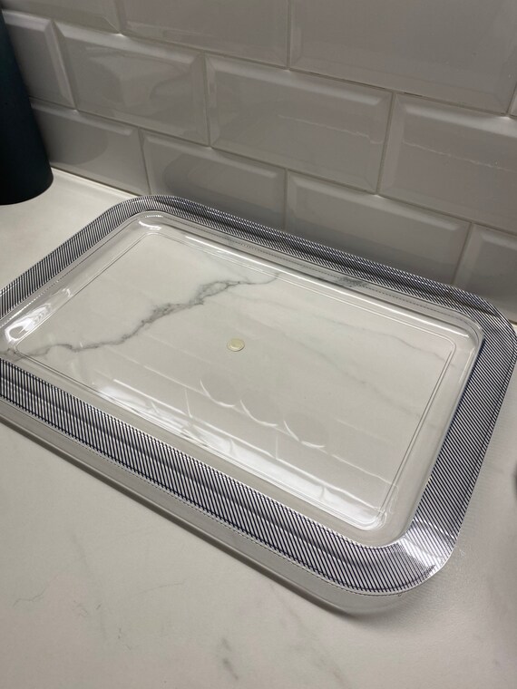 Guzzini Vintage Big Serving Tray Clear With Black Stripes - Etsy