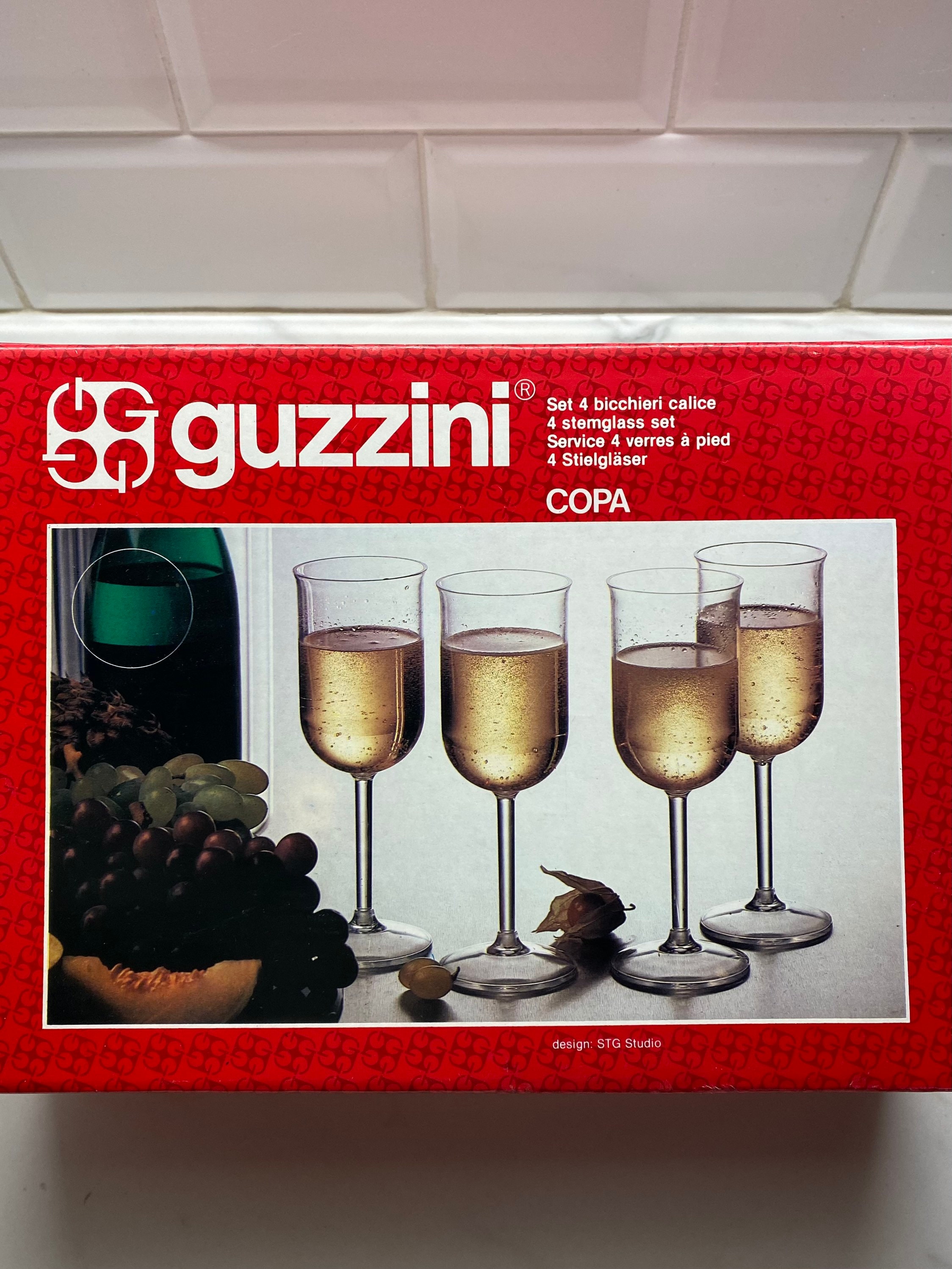 Guzzini Tall Glasses for Champagne or Wine Vintage 4 - Etsy