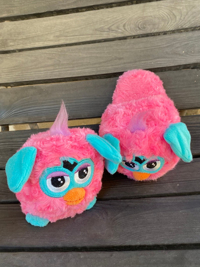 Pink Furby Plush Slippers With Moving Ears Kids Furby - Etsy