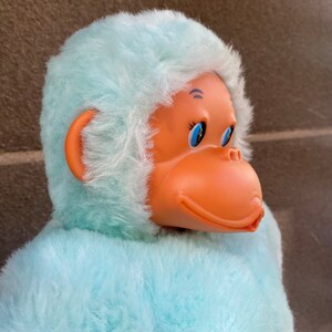 Vintage Menthol Green Monkey Plush Toy 1980s With Vinyl Face, Rare ...