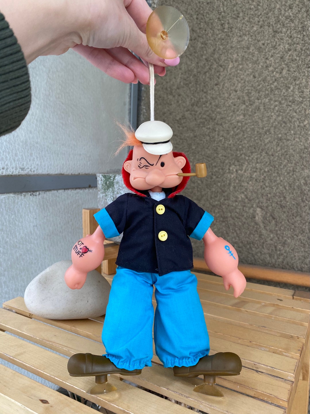 Very Rare Popeye the Sailor Soft Doll With Suction Cups 1989, Collectable Old Vintage Popeye ...