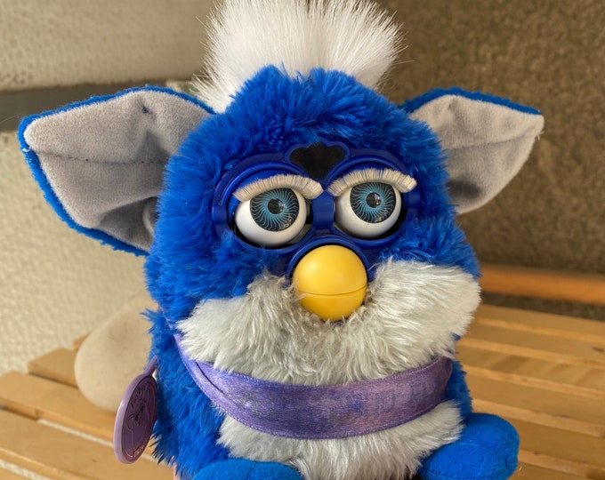 Vintage Furby Toy Mcdonalds Happy Meal Toy Blue Yellow Hair 1998 Kids ...