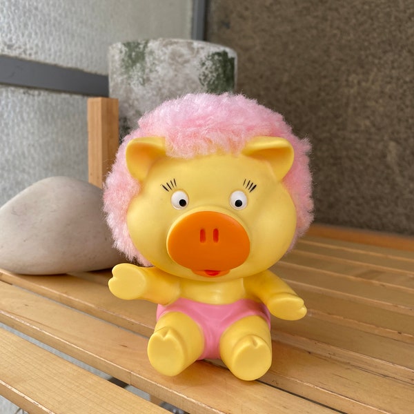 Rubber Toy Pig - Etsy
