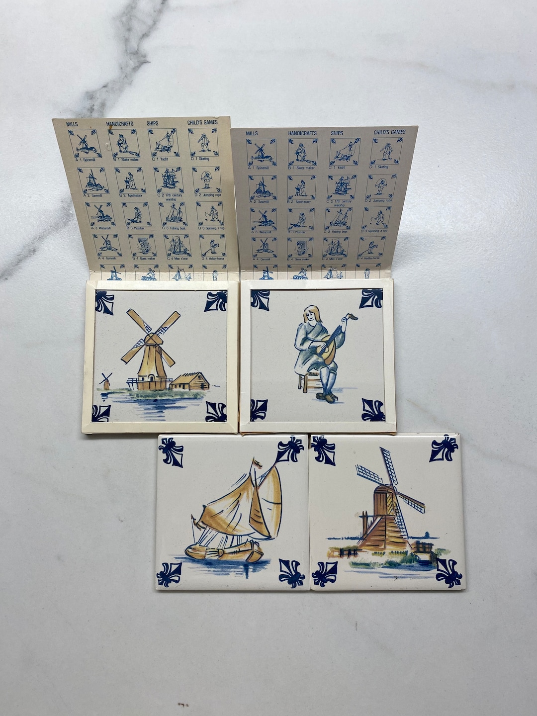 KLM Business Class Coasters Set of 4 Vintage Royal Dutch Airlines ...