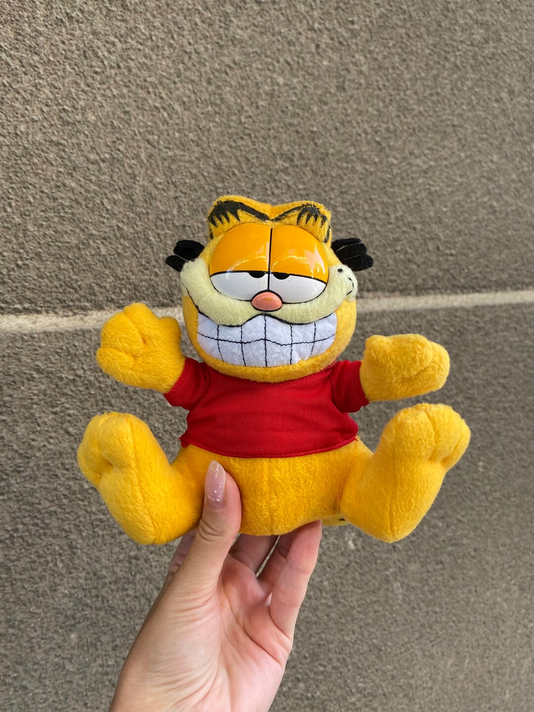 Cute Garfield Plush Toy in Red T-shirt, Paws Garfield Small Plushie ...