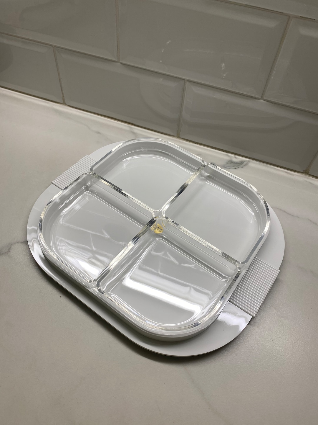 Guzzini Appetizer Tray White Vintage New, Snack Tray Dish Guzzini Italy ...