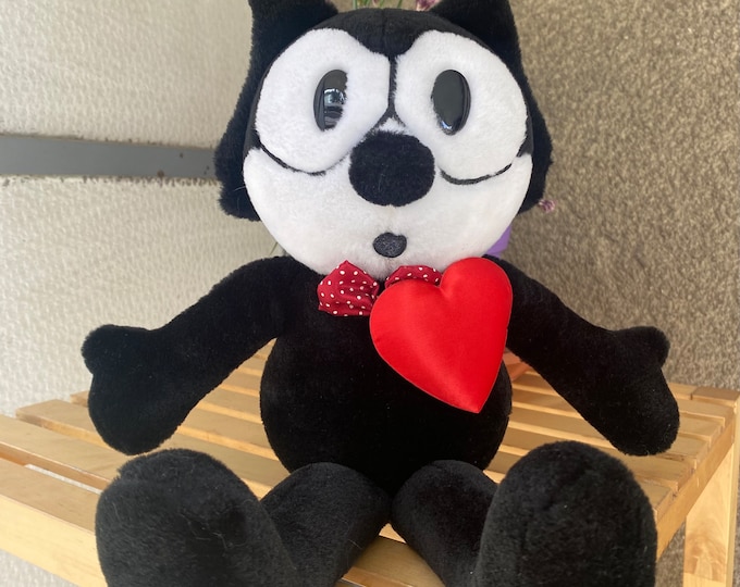 Cute Felix the Cat Plush Soft Stuffed Toy by Play-by-play, Black Kitty ...