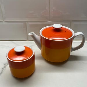 Vintage Ceramic Orange Coffee/tea Pot 1960-70s Made in Japan Mid ...