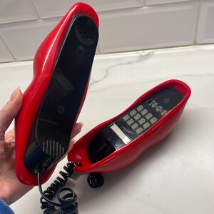 Vintage Red Lips Phone 1990s WORKING, Red Pop Art Kitsch Telephone ...