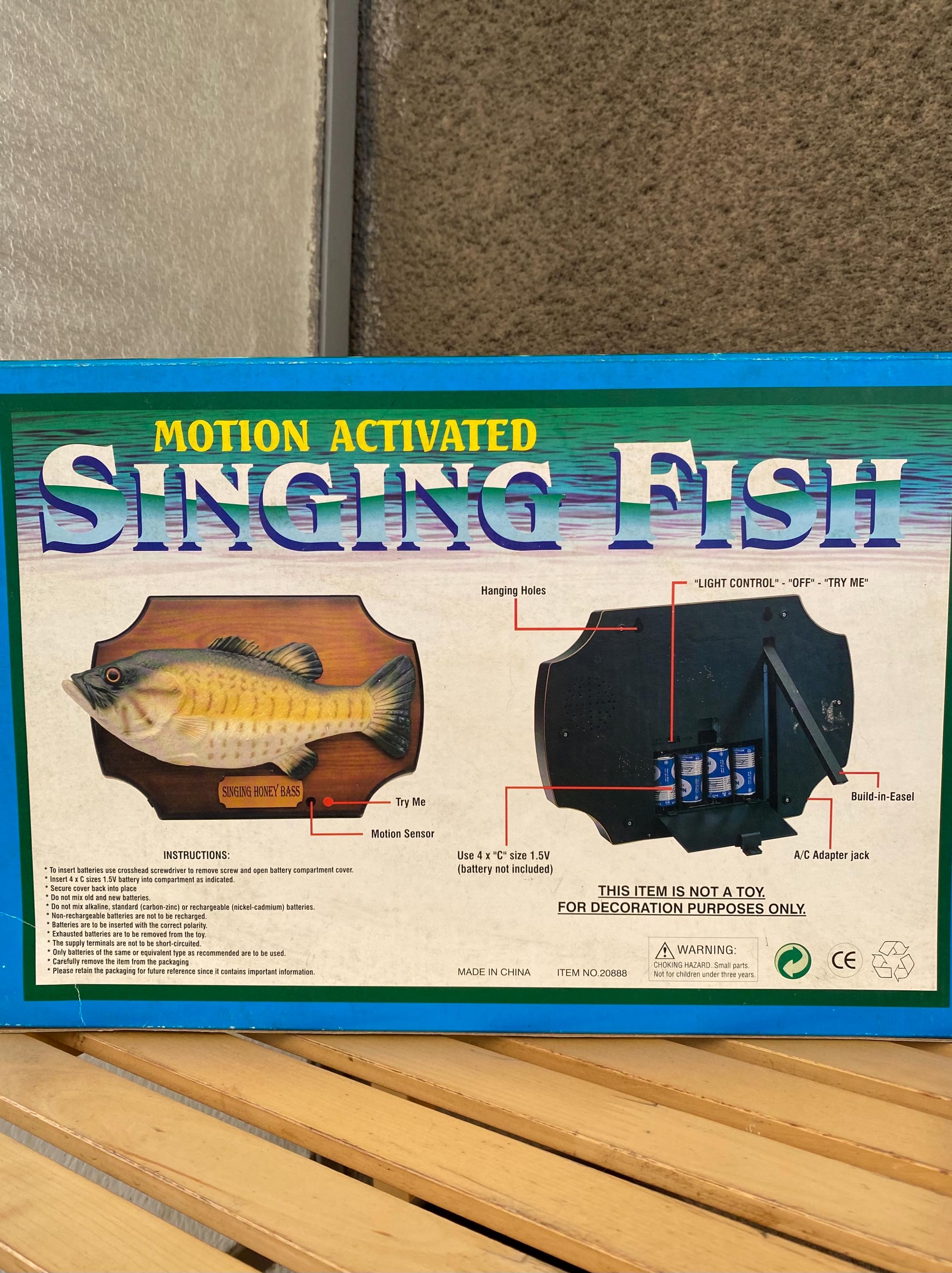 Vintage Animated Singing & Dancing Fish Honey Bass 1990s in Box WORKS ...