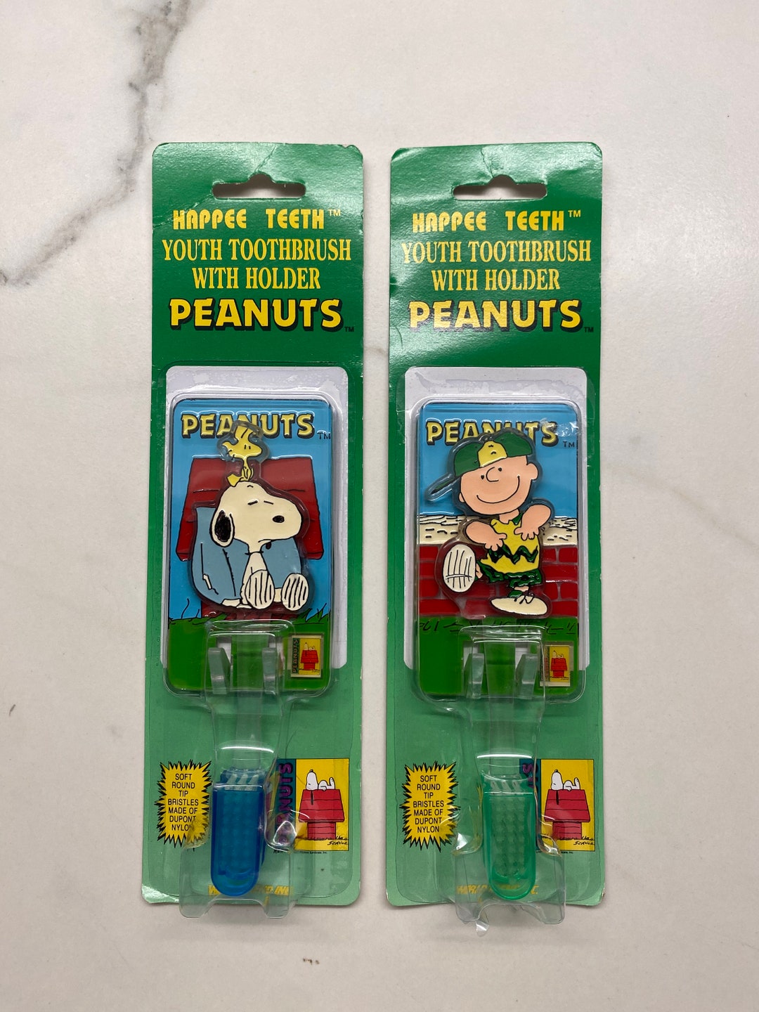 Snoopy & Charlie Brown Set of 2 Kids Toothbrushes Holders New Unused ...