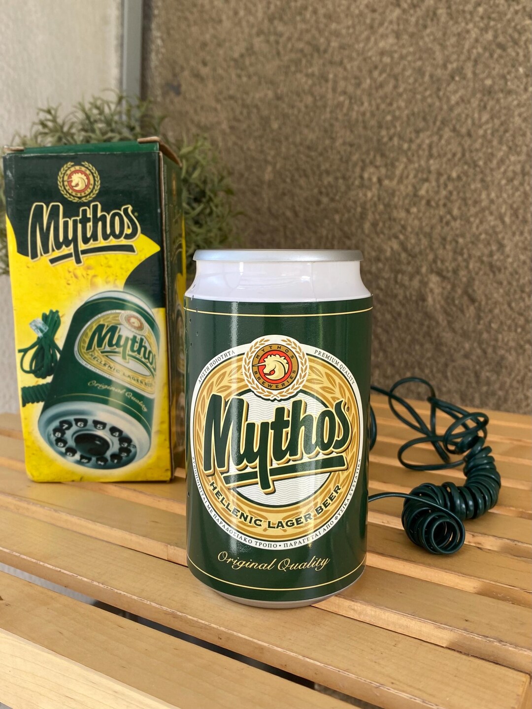 Vintage Mythos Beer Can Telephone WORKING New Old Stock in Box, Unusual ...