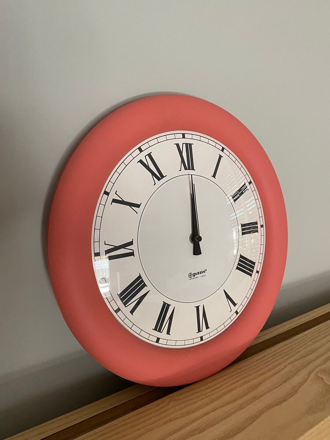 Guzzini Italy Wall Clock Pink Round New in Box, Italian Vintage Working ...