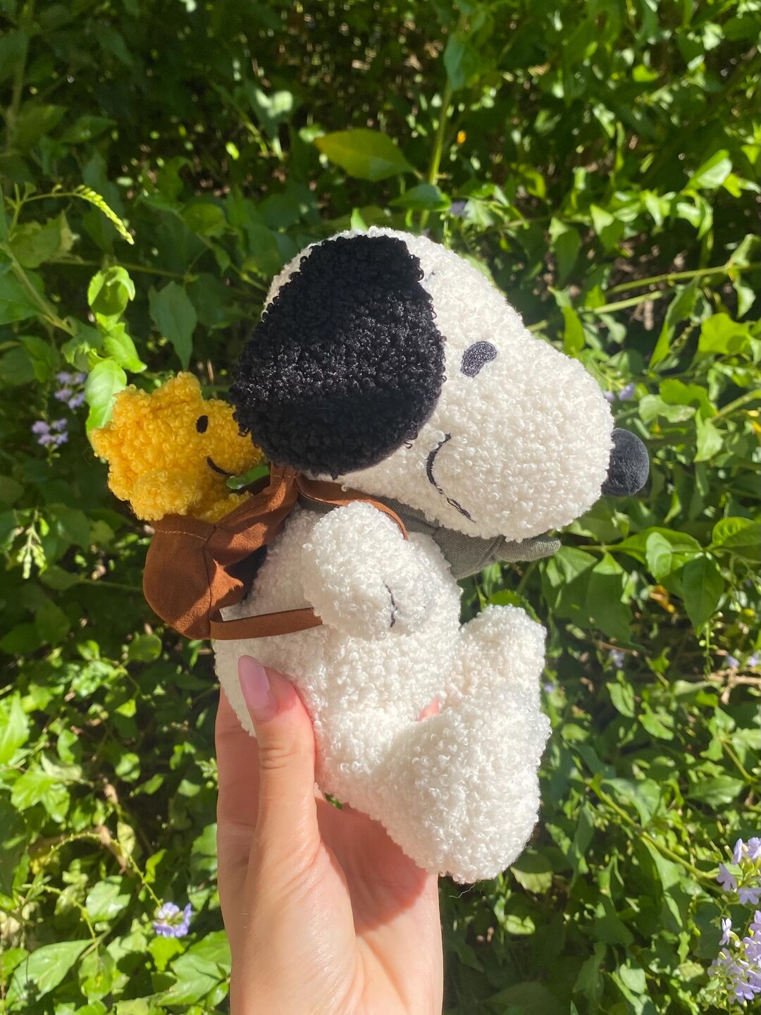 Snoopy Plush With Woodstock in Backpack - Bon Ton Toys Peanuts Beanie ...