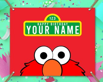 Elmo Birthday Banner | Etsy