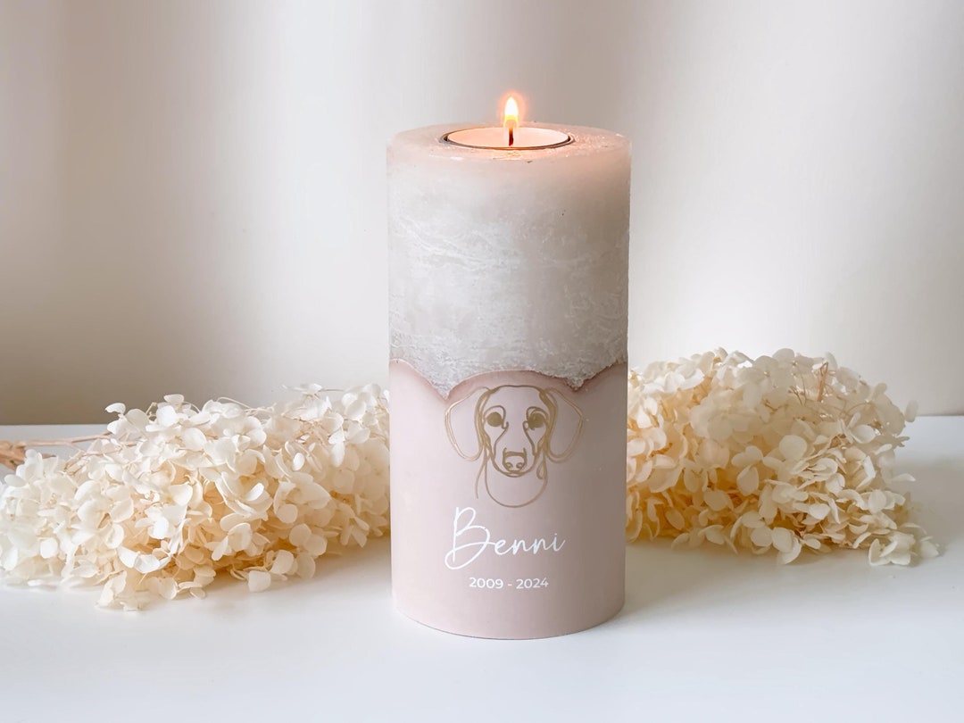 Personalized Memorial Candle for Deceased Dogs With Tea Light Insert ...