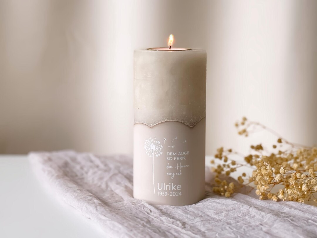Personalizable Memory Candle With Tealight Insert Memorial Candle ...