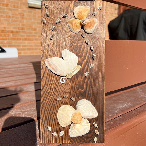 Shell Butterfly and Shell Flower Wall Hang - Etsy