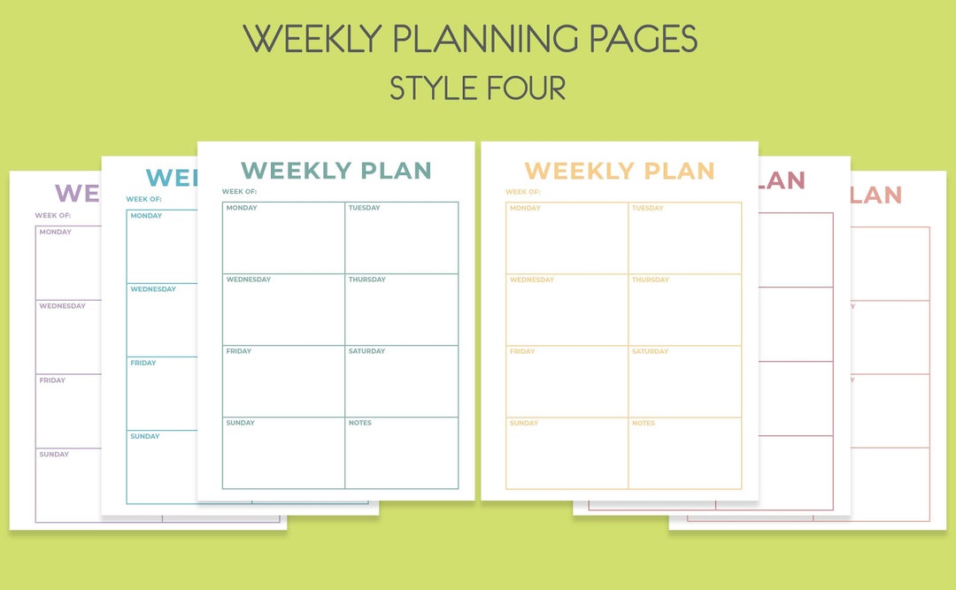 Weekly Planner Page, Printable Weekly Schedule, Digital Week Planner ...