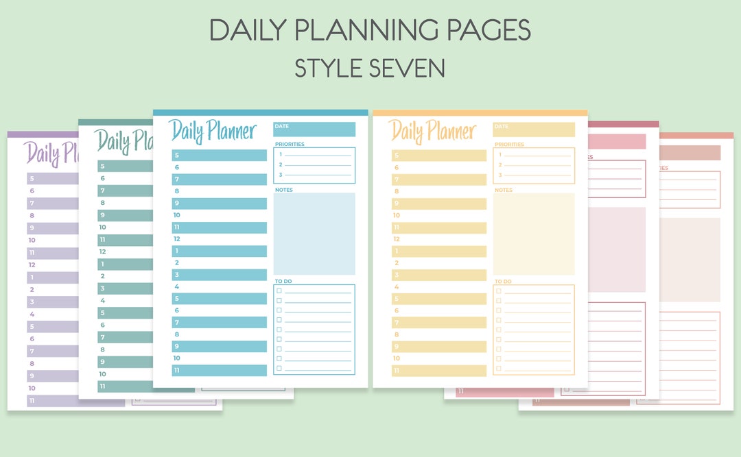 Daily Planner Page, Printable Daily Schedule, Digital Day Planner ...