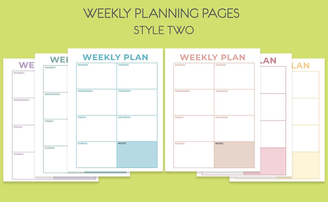 Weekly Planner Page, Printable Weekly Schedule, Digital Week Planner ...