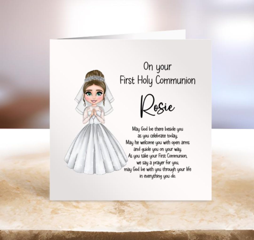 Personalised First Holy Communion Card for Girls - Etsy