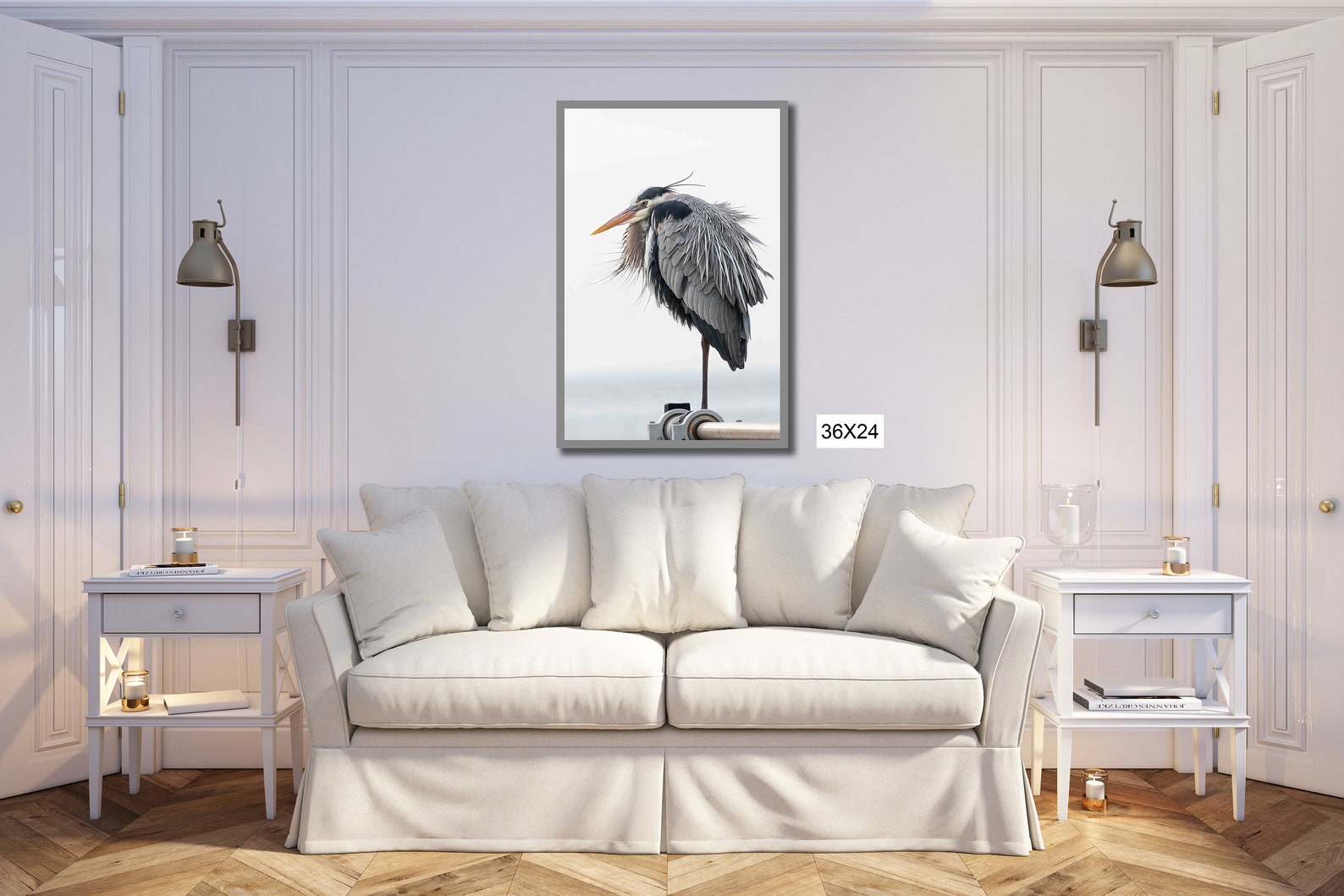 Great Blue Heron Florida Tampa St Petersburg Wall Art Canvas Coquina ...