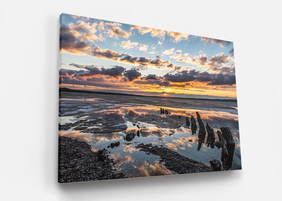 Sunset Reflection Canvas Print: Dramatic Sky Fine Art Wall Decor - Etsy
