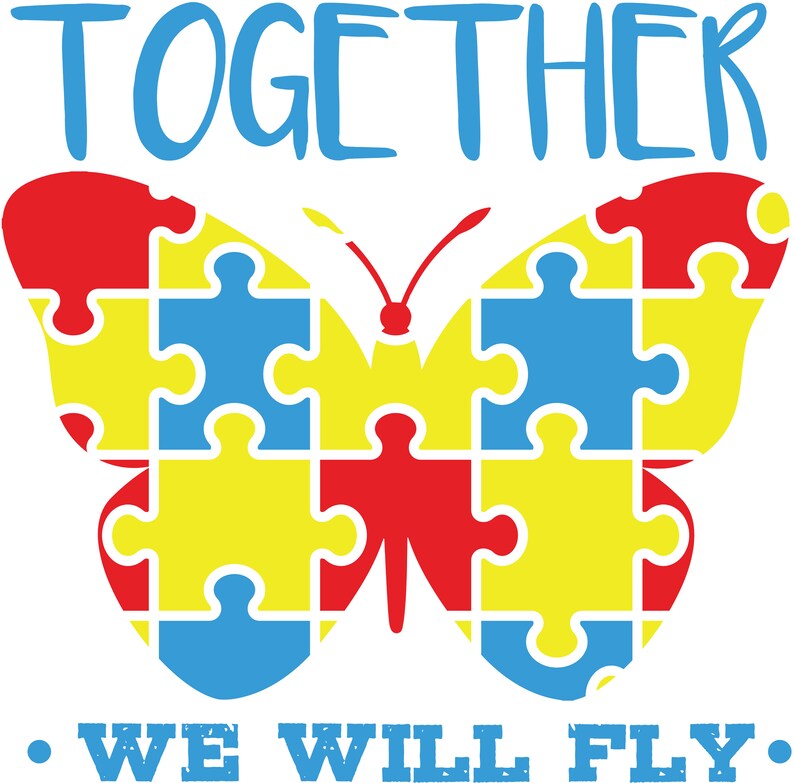 Together We Will Fly Png Autism Awareness PNG Puzzle - Etsy