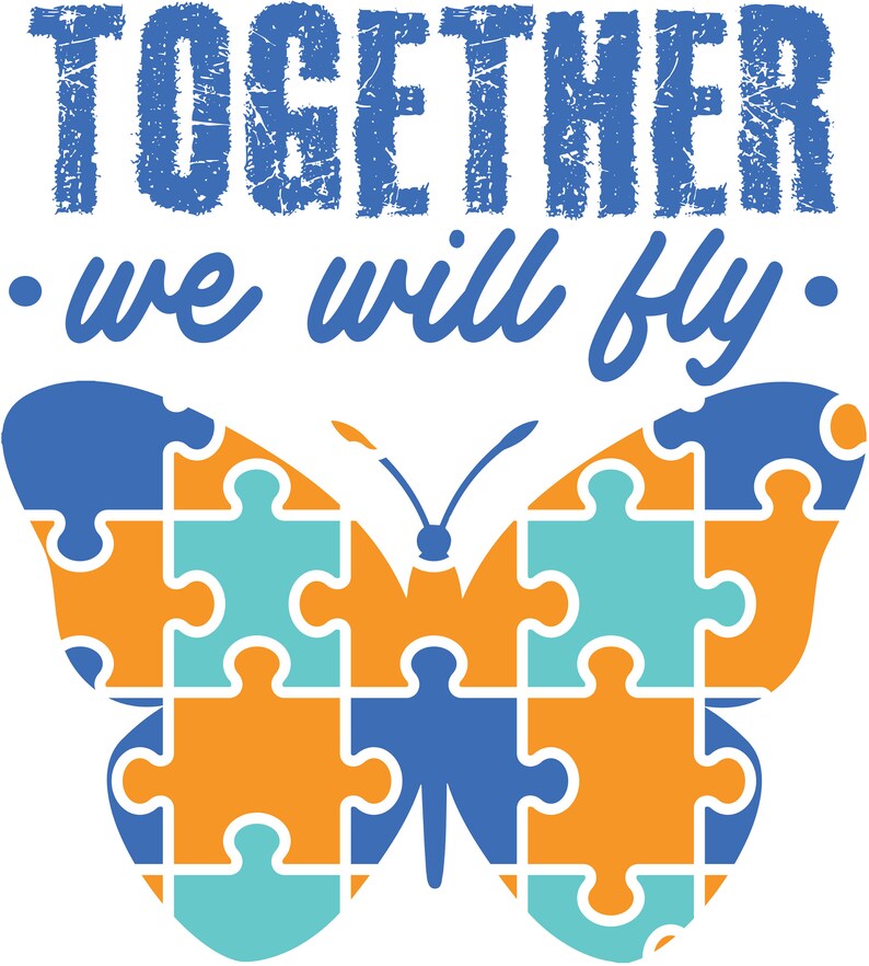 Together We Will Fly Png Autism Awareness PNG Puzzle - Etsy